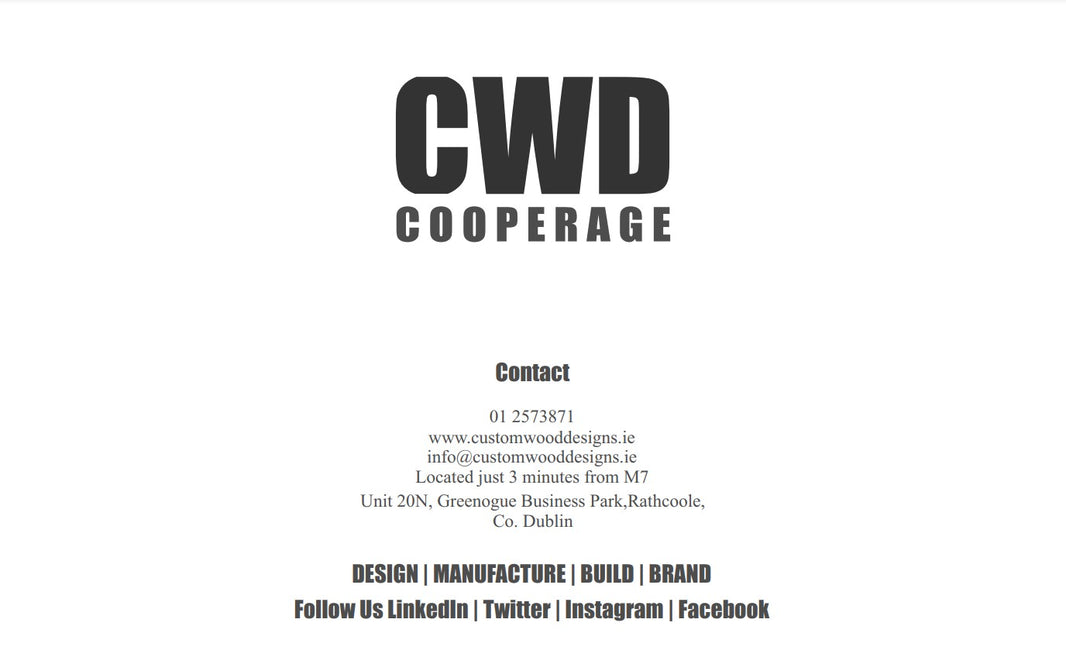 CWD Cooperage Catalogue | Custom Wood Designs