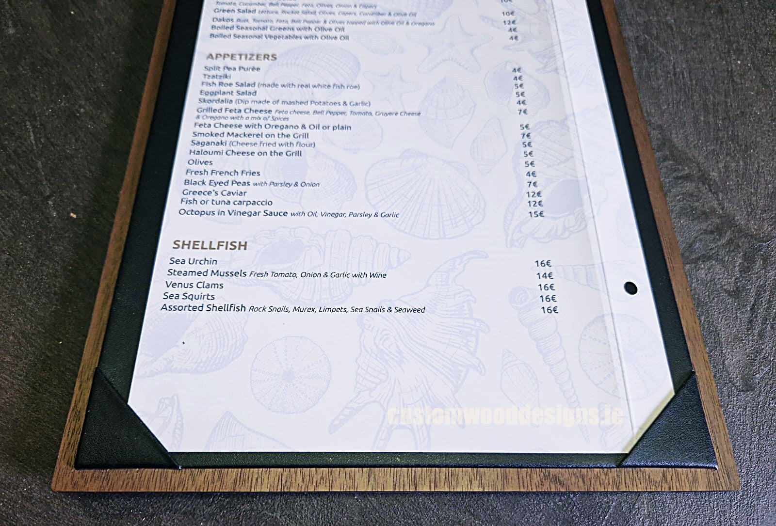 20 x A4 Walnut Album Menu | Elegant Menu | Custom Wood Designs